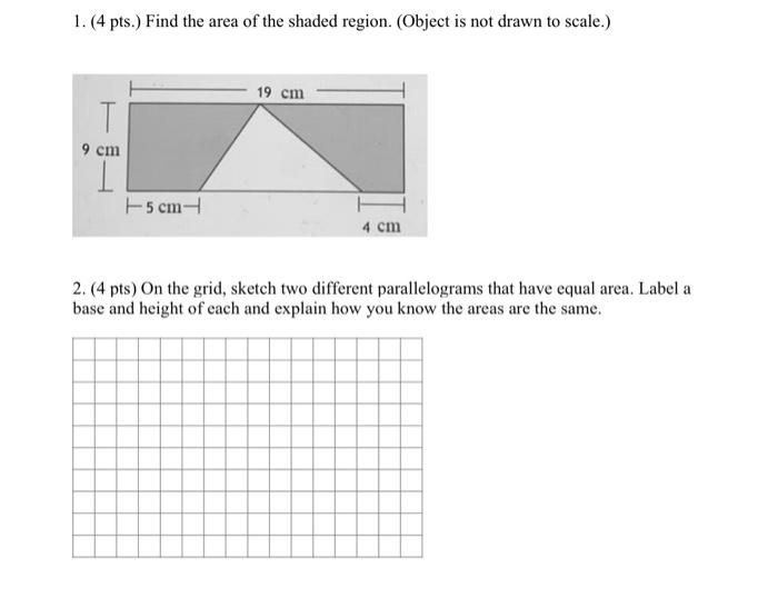 Solved 1. (4 pts.) Find the area of the shaded region. | Chegg.com Solved 1. (4 pts.) Find the area of the shaded region. | Chegg.com