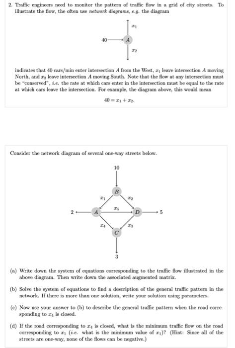 2. Traffic engineers need to monitor the pattern of | Chegg.com