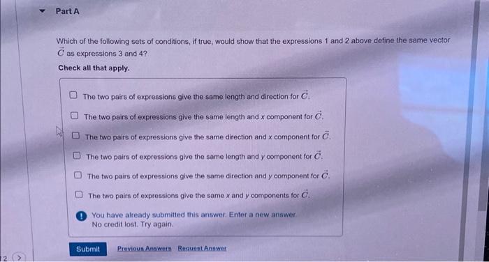 Solved Which of the following sets of conditions, if true, | Chegg.com