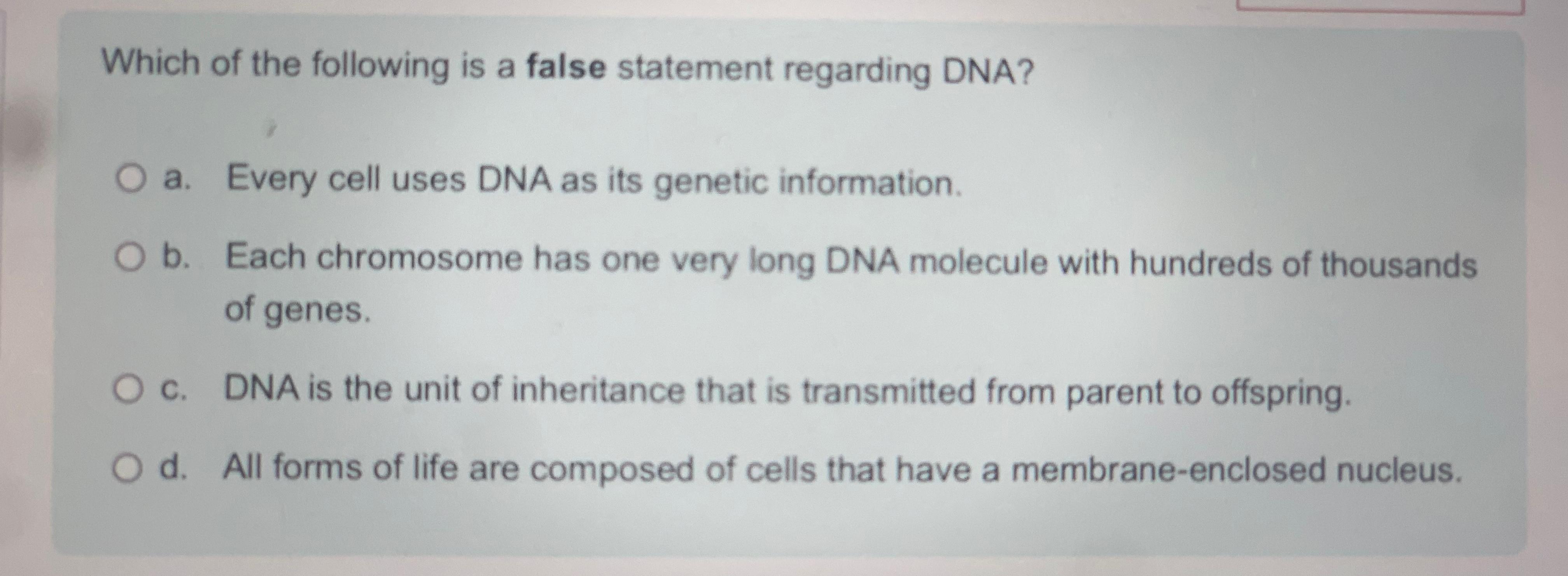 Solved Which of the following is a false statement regarding | Chegg.com