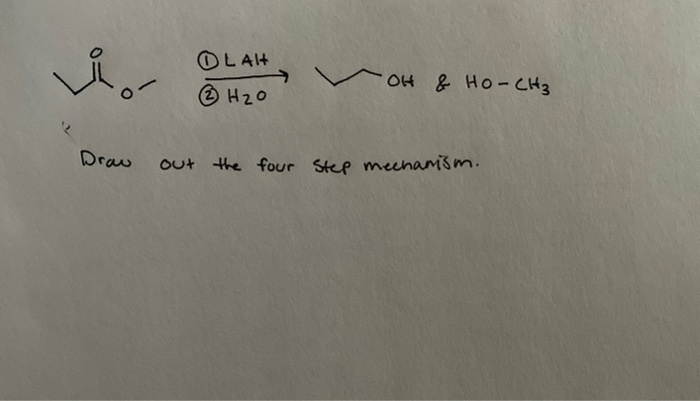 Solved OLAH i OH & HO-CH3 ② H2O Draw out the four step | Chegg.com