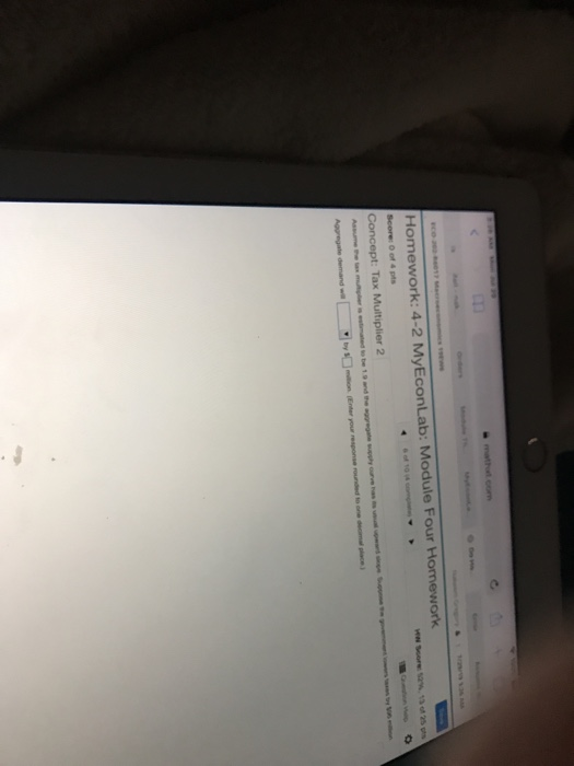 Solved Homework: 4-2 MyEconLab: Module Four Homework | Chegg.com