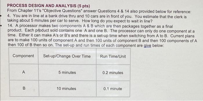 Solved PROCESS DESIGN AND ANALYSIS ( 5 pts) From Chapter | Chegg.com