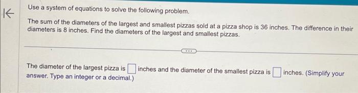 Solved Use a system of equations to solve the following | Chegg.com