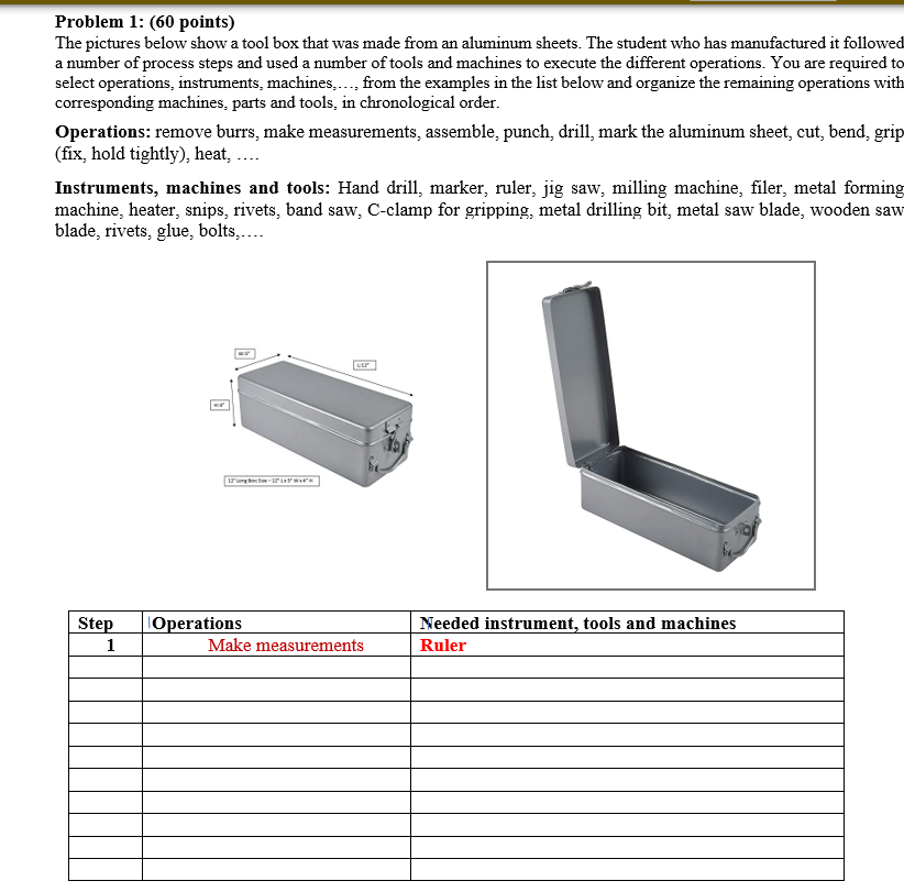 Solved Problem 1: (60 ﻿points)The pictures below show a tool | Chegg.com