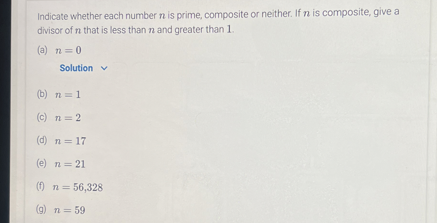 Solved Indicate whether each number n ﻿is prime, composite | Chegg.com