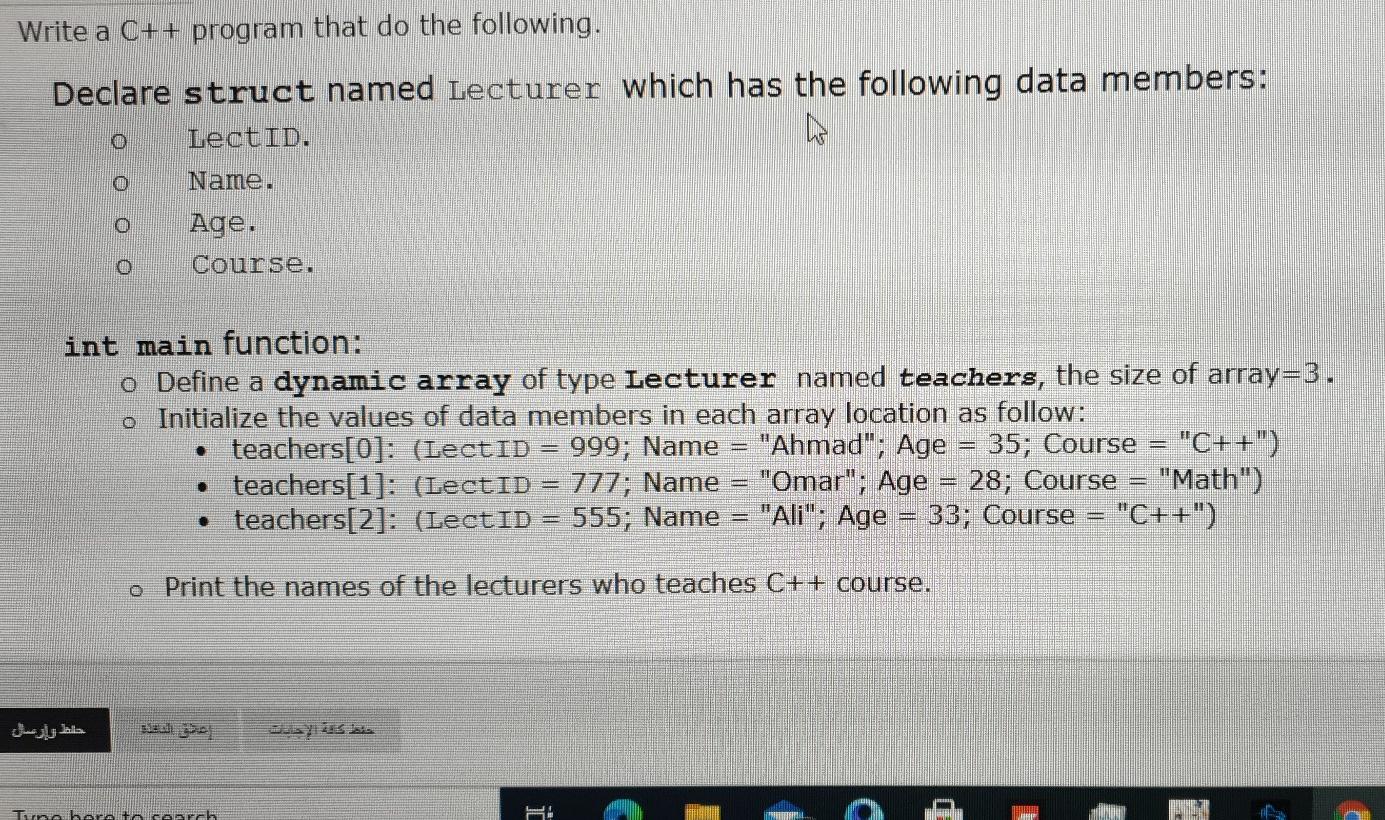 Solved Write a C++ program that do the following. Declare | Chegg.com