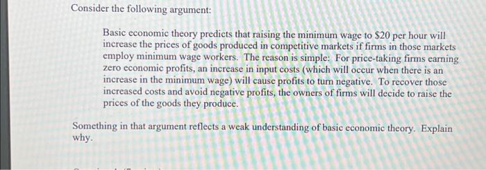 Solved Consider the following argument: Basic economic | Chegg.com