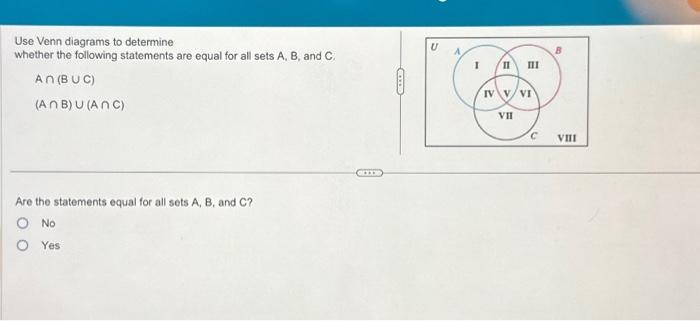Solved Use Venn diagrams to determine whether the following | Chegg.com