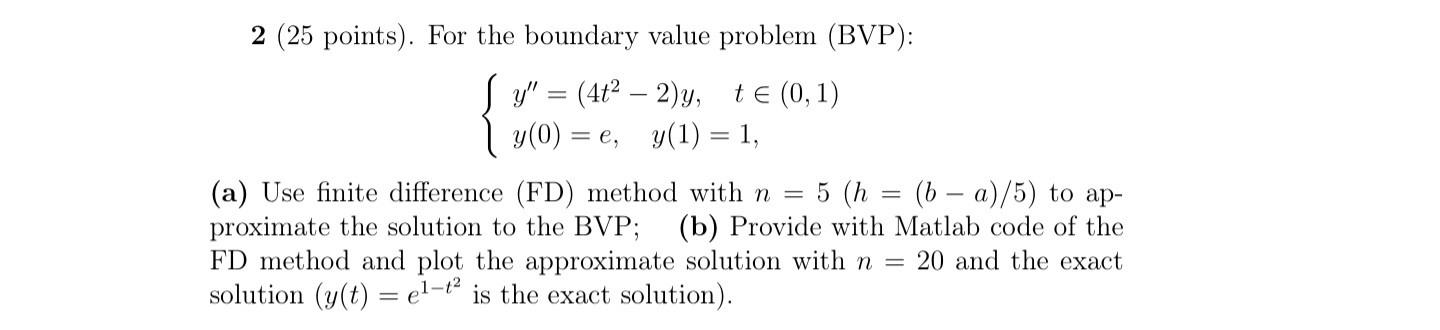 Solved 2 (25 points). For the boundary value problem (BVP): | Chegg.com