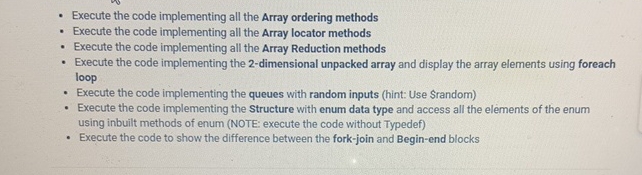 write code in system verilog• ﻿Execute the code | Chegg.com
