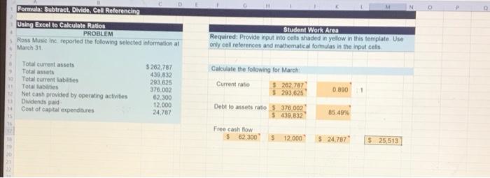 Solved А Formula: Subtract, Divide, Cell Referencing | Chegg.com