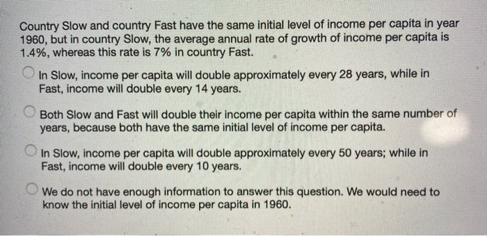 Solved Country Slow and country Fast have the same initial | Chegg.com