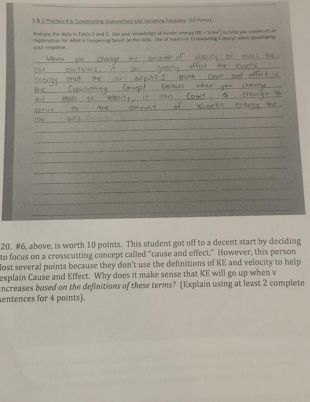 S & E Practice #6: Constructing Explanations and | Chegg.com