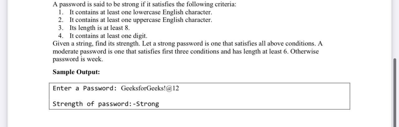 Solved write a program in C++ ﻿A password is said to be | Chegg.com