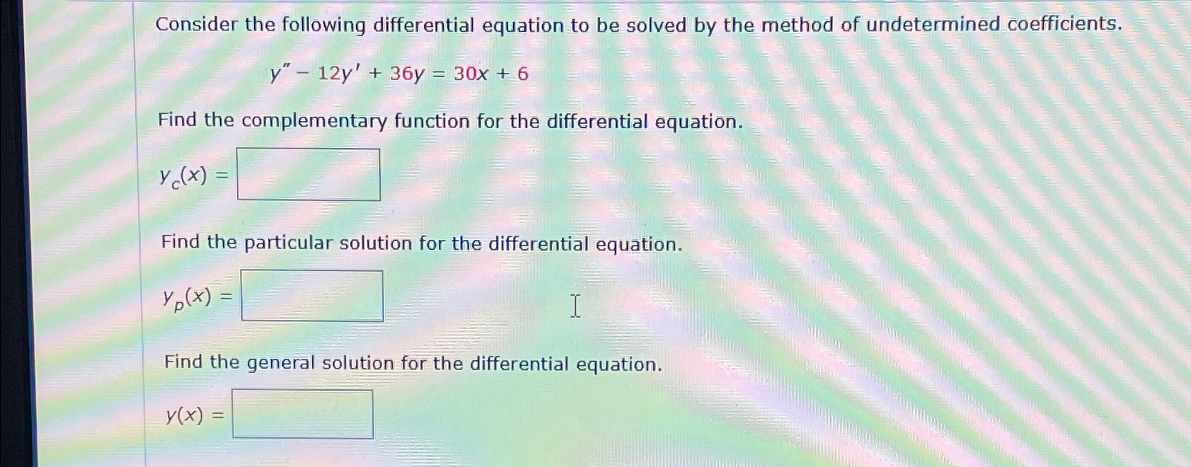 Solved Consider the following differential equation to be | Chegg.com