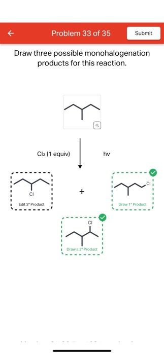 Solved Draw three possible monohalogenation products for | Chegg.com
