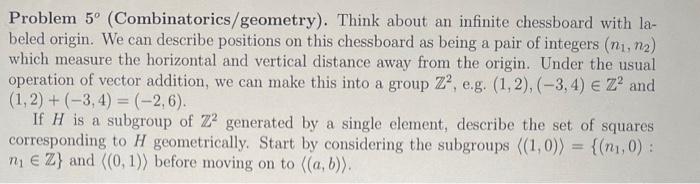 Solved Problem 5∘ (Combinatorics/geometry). Think about an | Chegg.com