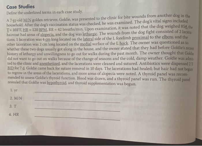 Solved Case Studies Define the underlined terms in each case | Chegg.com