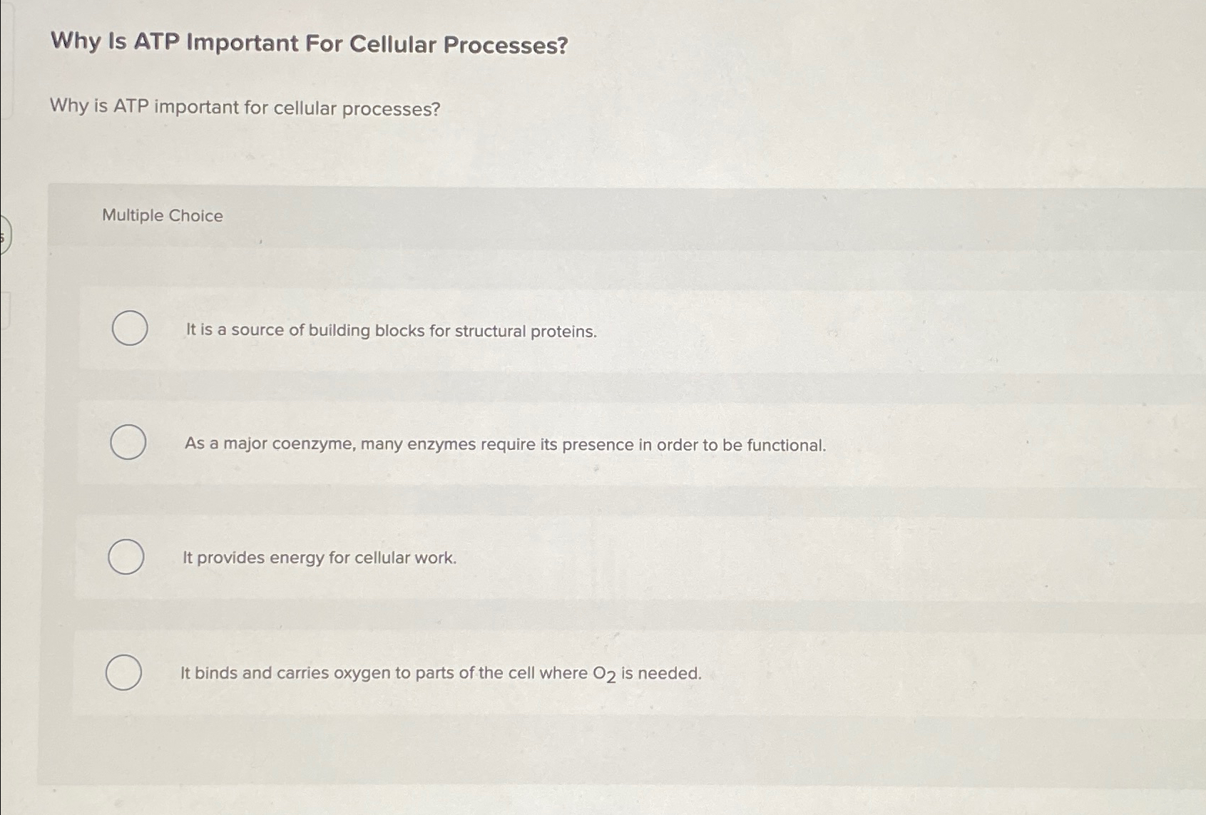 Solved Why Is ATP Important For Cellular Processes?Why is | Chegg.com