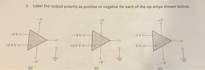 Solved 1. Label the output polarity as positive or negative | Chegg.com