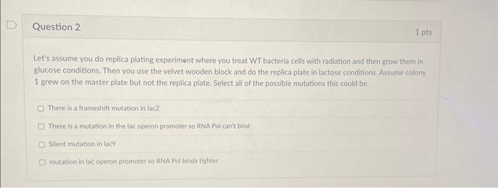 Solved Let's assume you do replica plating experiment where | Chegg.com