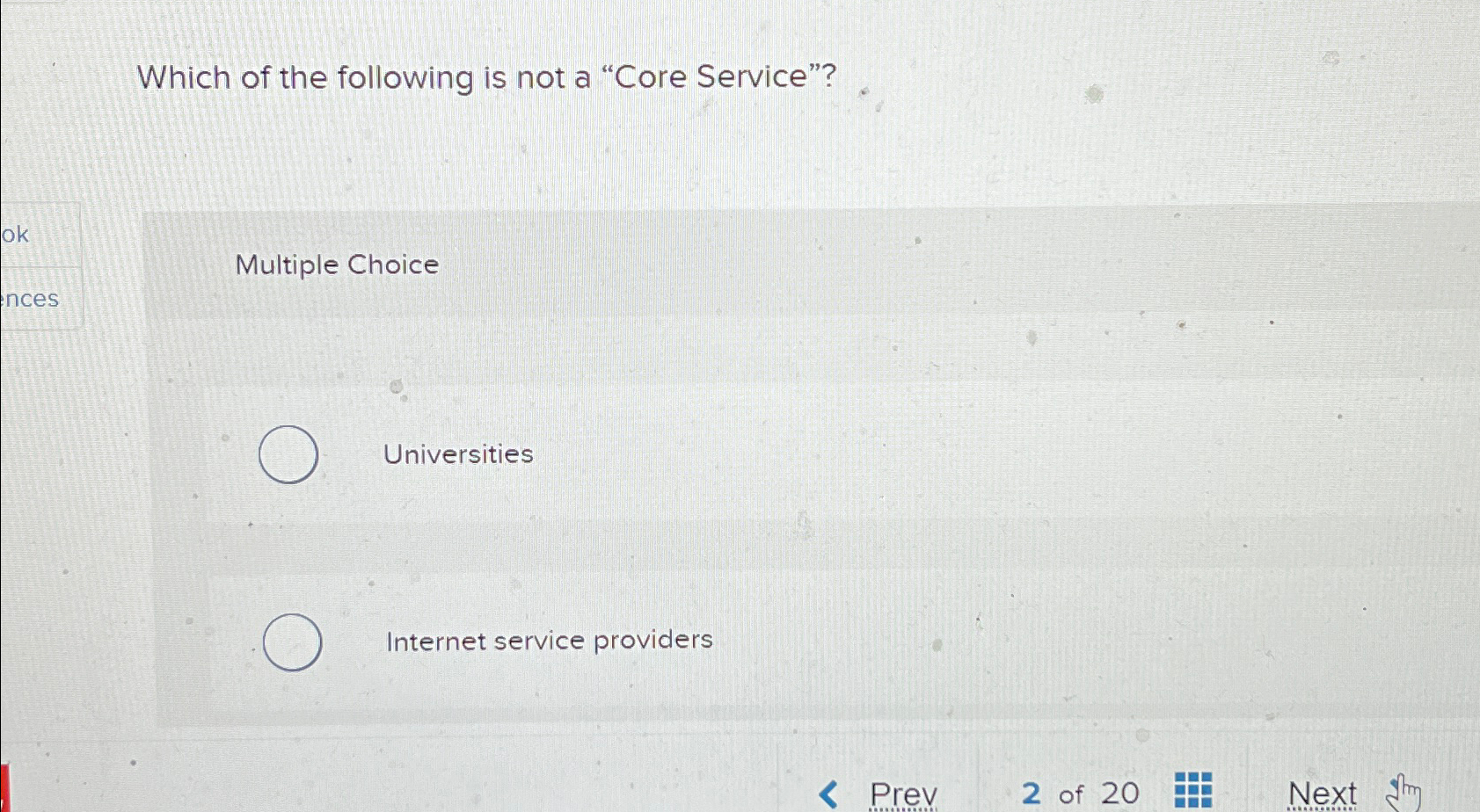 Solved Which of the following is not a "Core | Chegg.com