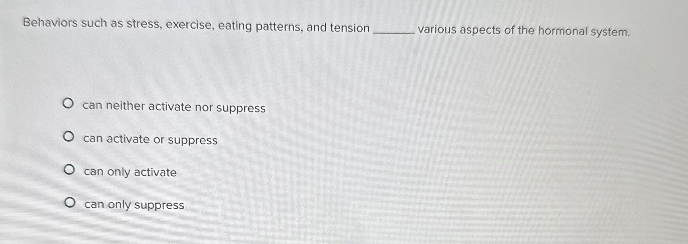 Solved Behaviors such as stress, exercise, eating patterns, | Chegg.com