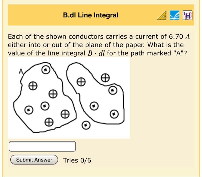 Solved B.dl Line Integral Each of the shown conductors | Chegg.com