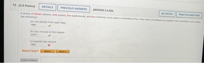 Solved 12. 2/3 Points] DETAILS PREVIOUS ANSWERS JMODD8 | Chegg.com
