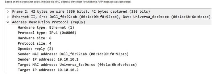 Solved Based on the screen shot below, indicate the MAC | Chegg.com