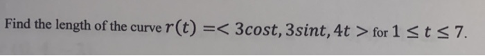 Solved Find the length of the curve r(t)