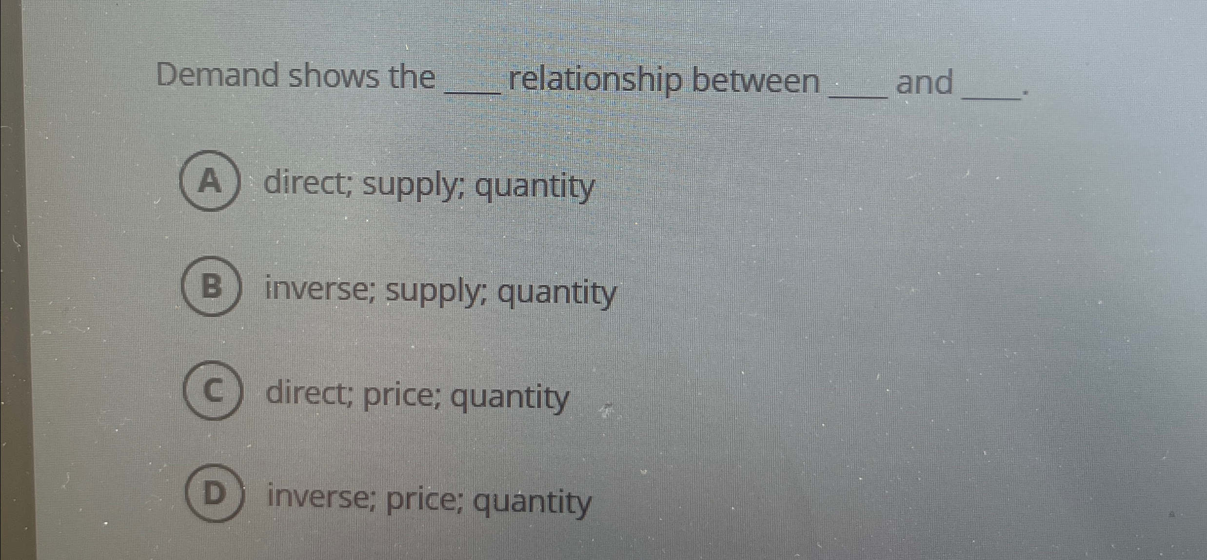 Solved Demand shows the q, ﻿relationship between q, | Chegg.com
