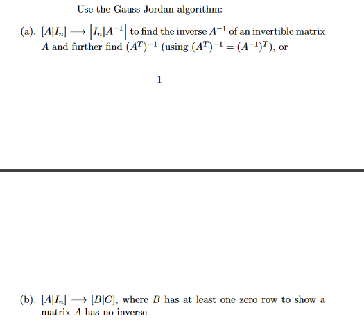 Solved Use the Gauss-Jordan | Chegg.com