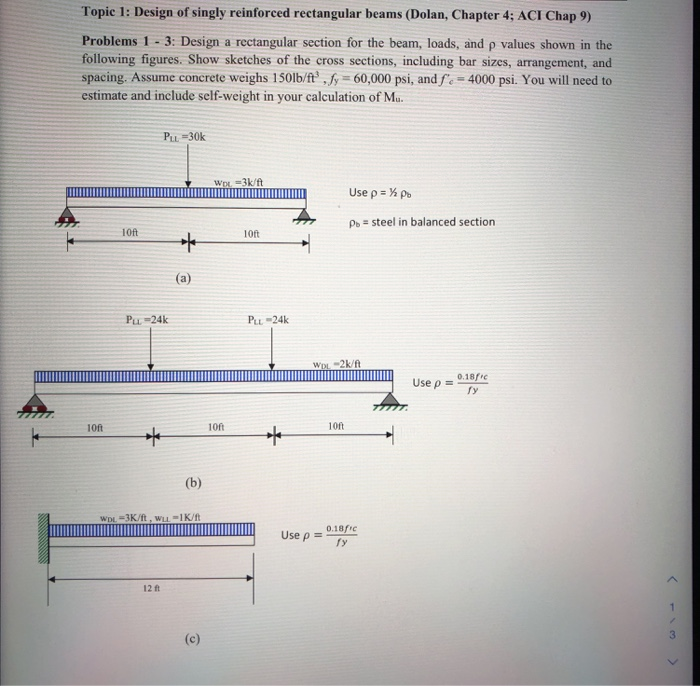 Solved Topic 1: Design of singly reinforced rectangular | Chegg.com