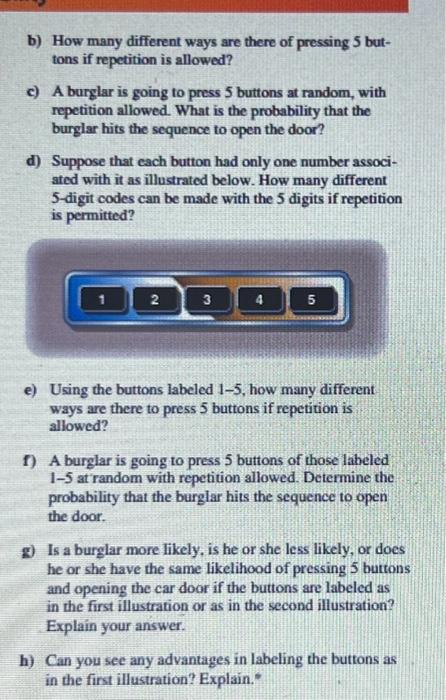 Solved Keyless Entry 3. Many cars have keyless entry. To | Chegg.com