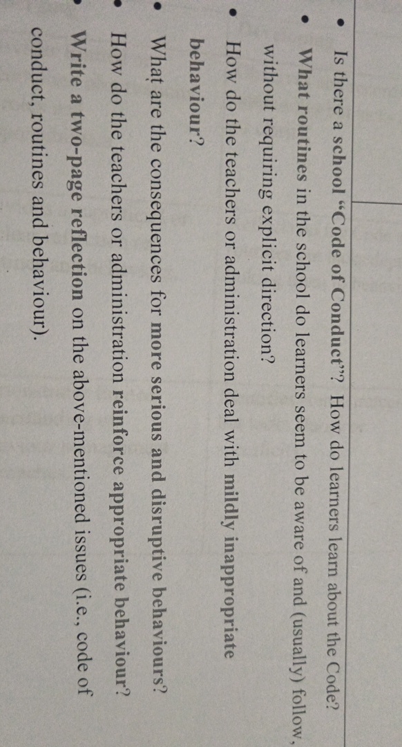 Solved Is there a school "Code of Conduct"? How do learners | Chegg.com