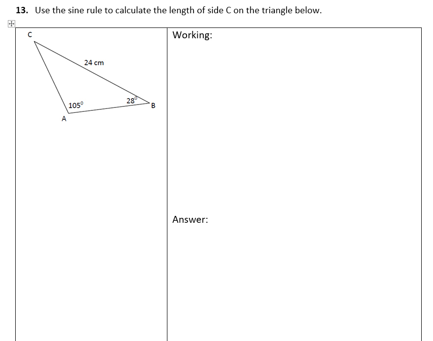 Solved 13. ﻿Use the sine rule to calculate the length of | Chegg.com