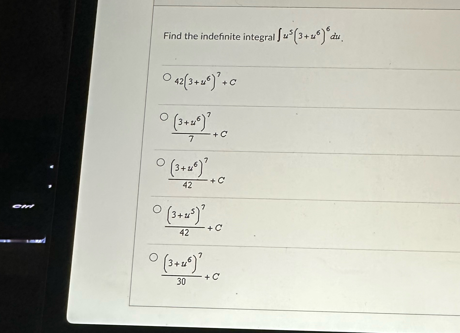 Solved Find the indefinite integral | Chegg.com