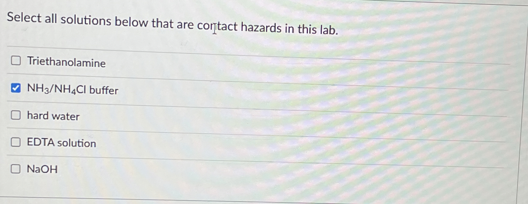 Solved Select all solutions below that are cortact hazards | Chegg.com