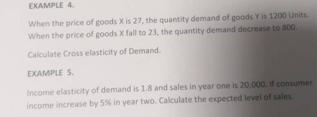 Solved EXAMPLE 4. When the price of goods X is 27, the | Chegg.com