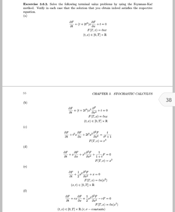 Excercise 3.6.2. Solve the following terminal value | Chegg.com