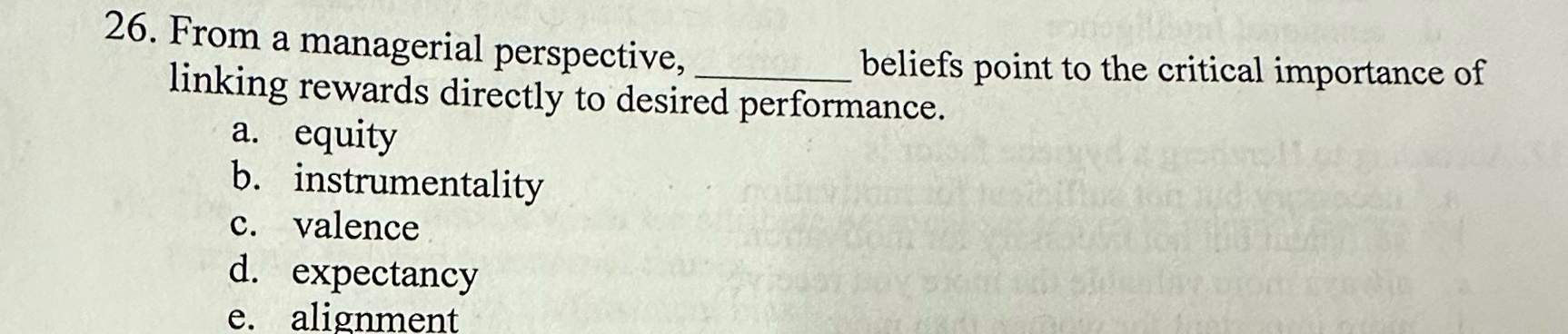 Solved From a managerial perspective, beliefs point to the | Chegg.com