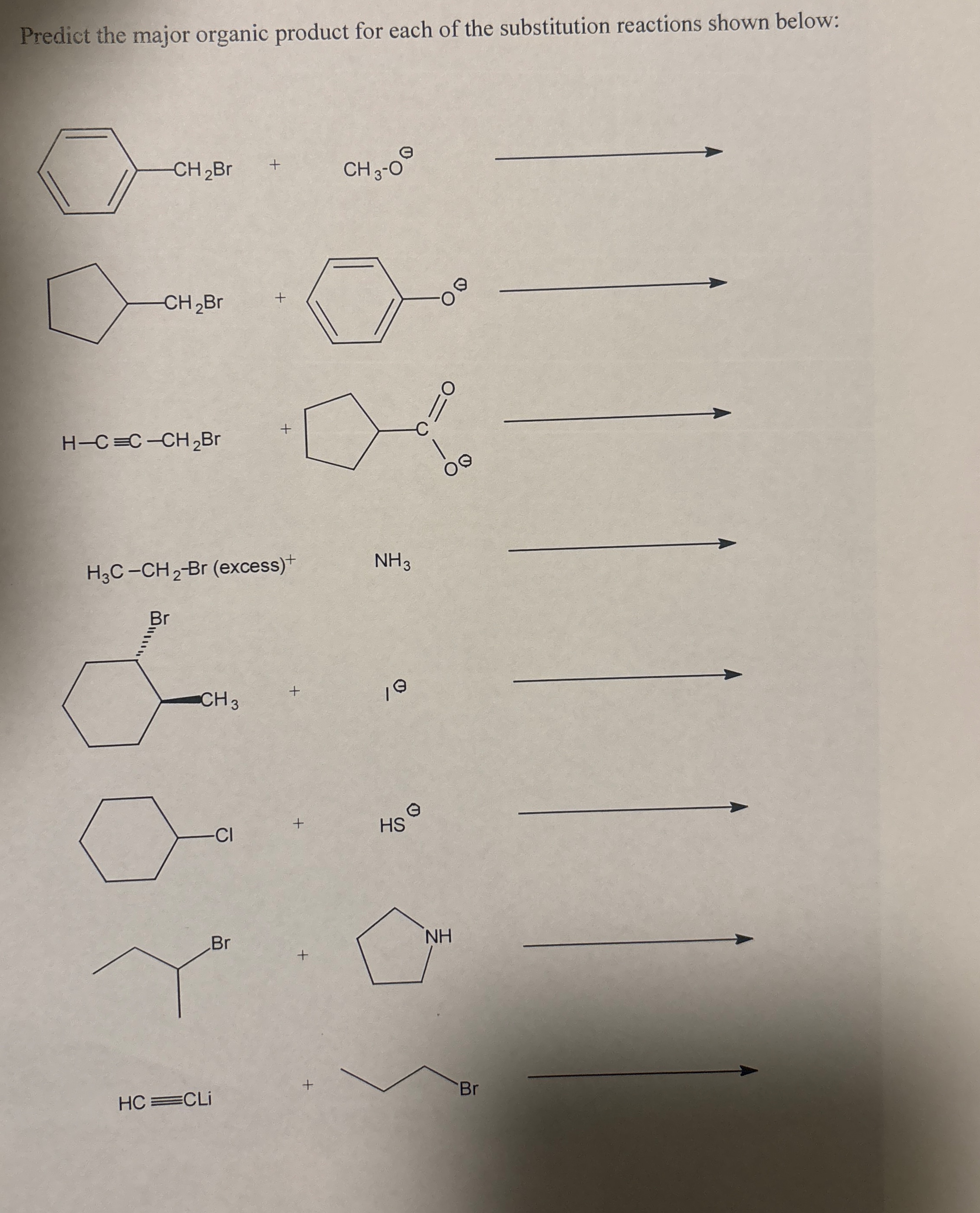 Solved Predict the major organic product for each of the | Chegg.com