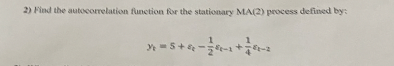 Solved Find the autocorrelation function for the stationary | Chegg.com