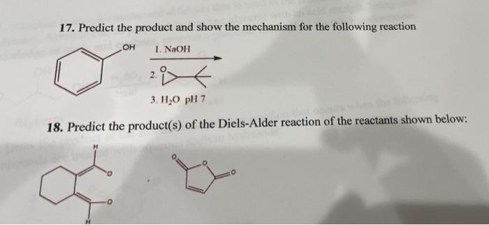 Solved 17. Predict the product and show the mechanism for | Chegg.com