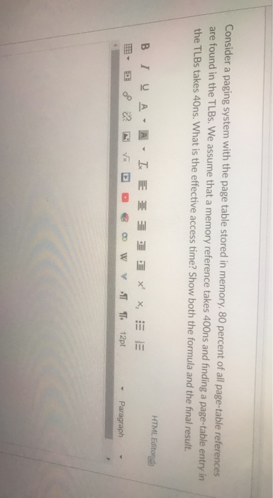 Solved Consider a paging system with the page table stored | Chegg.com