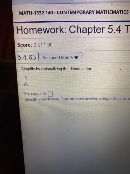 Solved MATH-1332.140 - CONTEMPORARY MATHEMATICS Homework: | Chegg.com