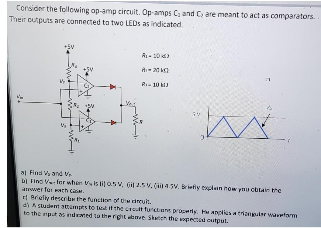 Solved Consider the following op-amp circuit. Op-amps C1 and | Chegg.com