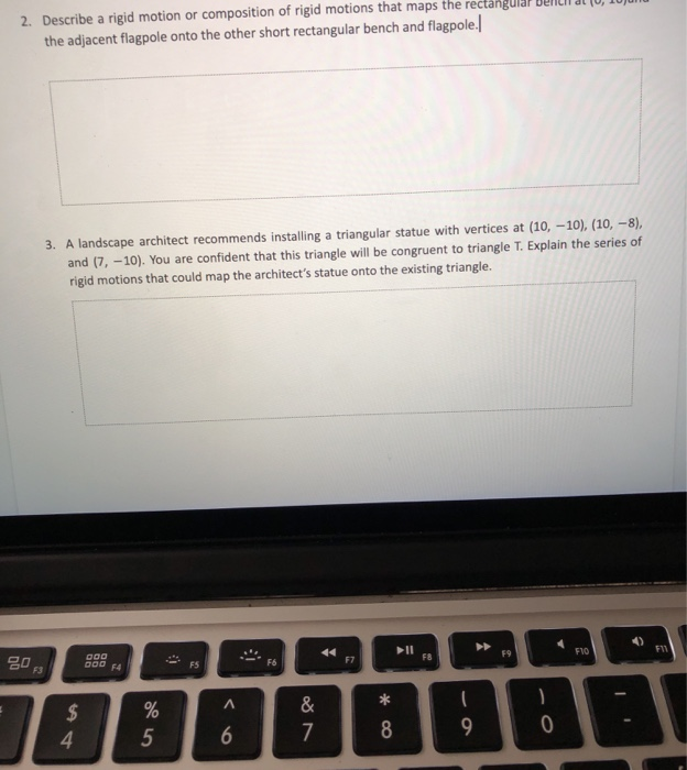2. Describe a rigid motion or composition of rigid | Chegg.com